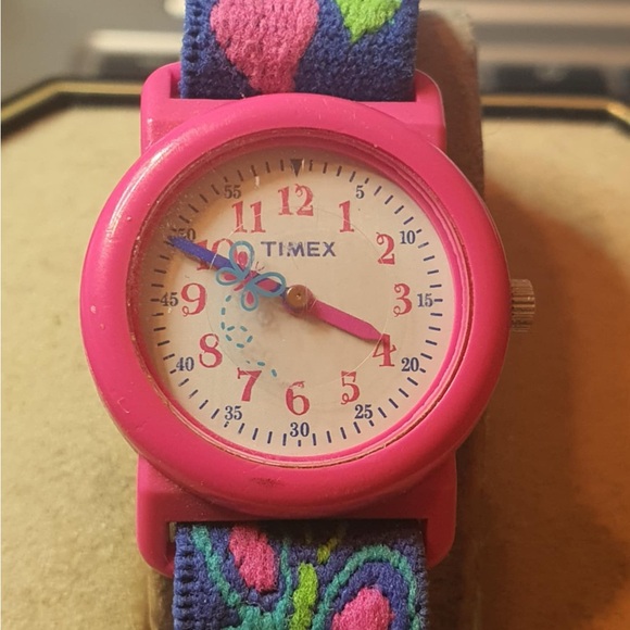 Timex | Accessories | 20 Timex Pinkwhiteblue Rotating Butterfly Nylon ...